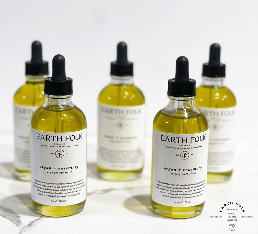 Argan & Rosemary Mega Growth Elixir – Earth Folk Organics